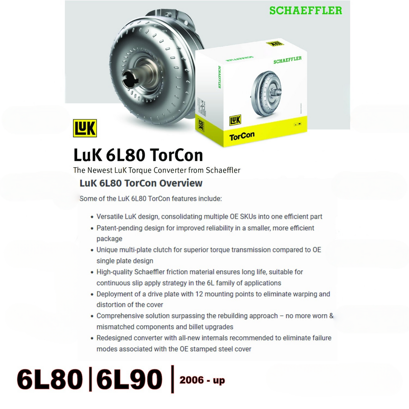 6L80 6L90 Transmission Torque Converter NEW Updated Design NO CORE CHA ...